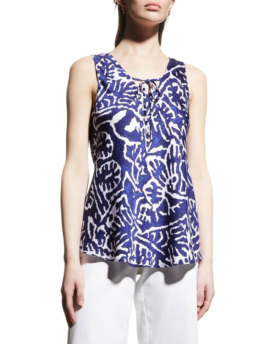 NIC+ZOE Indigo Stamp Tank | Neiman Marcus