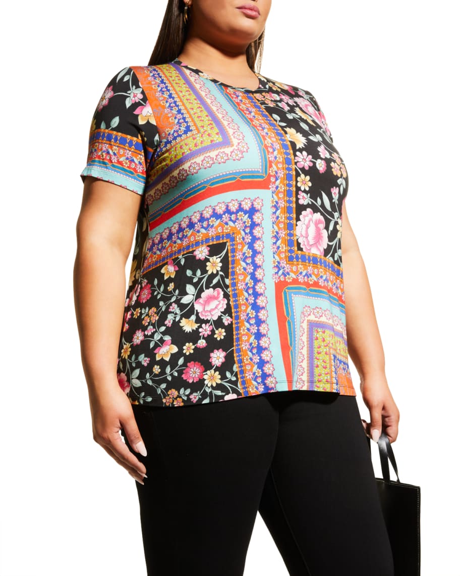 Johnny Was Plus Size Lookout Favorite Crewneck Tee | Neiman Marcus