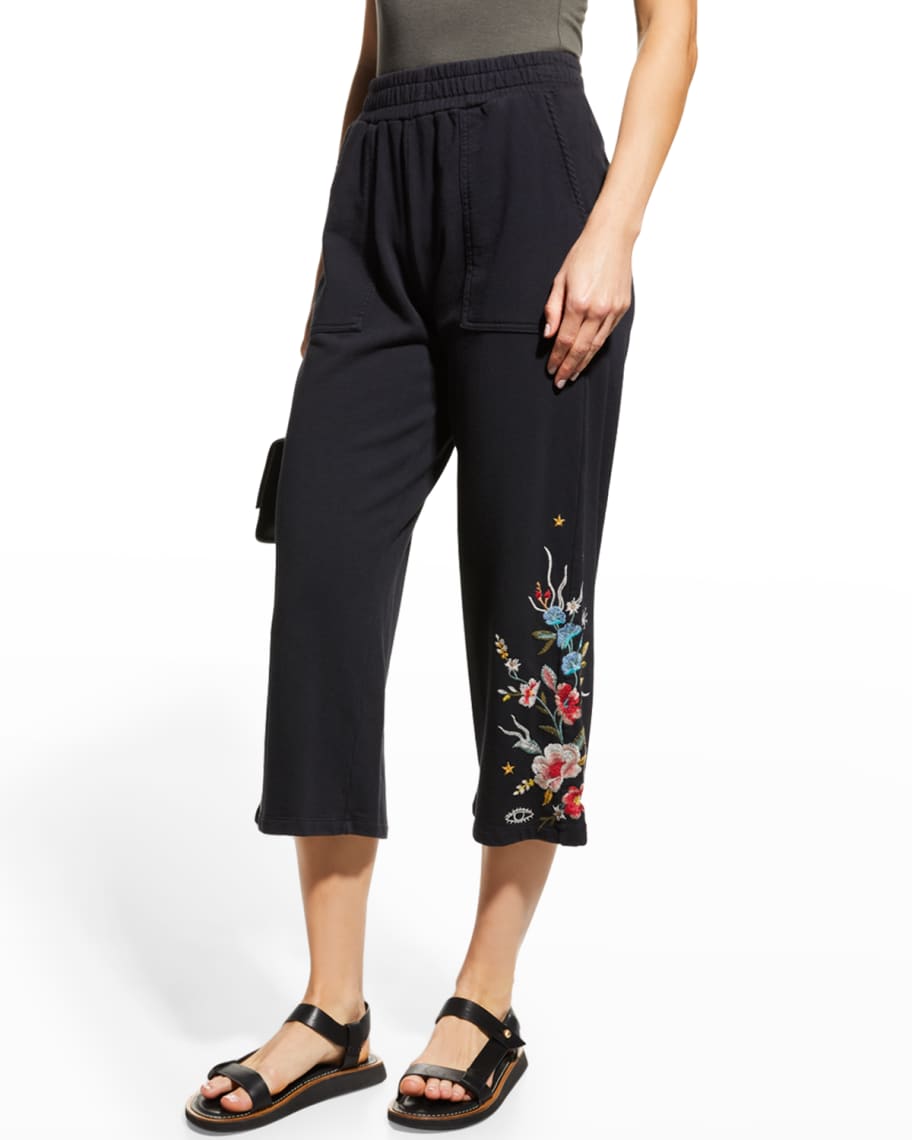 Johnny Was Plus Size Lissa Floral-Embroidered Pant | Neiman Marcus