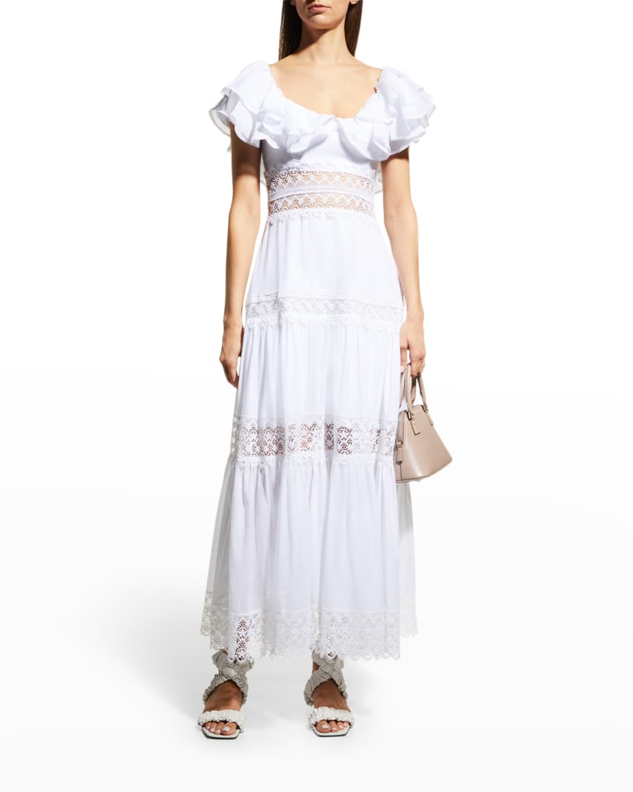 CHARO RUIZ IBIZA Florence Long Off-the-Shoulder Guipure Dress | Neiman ...