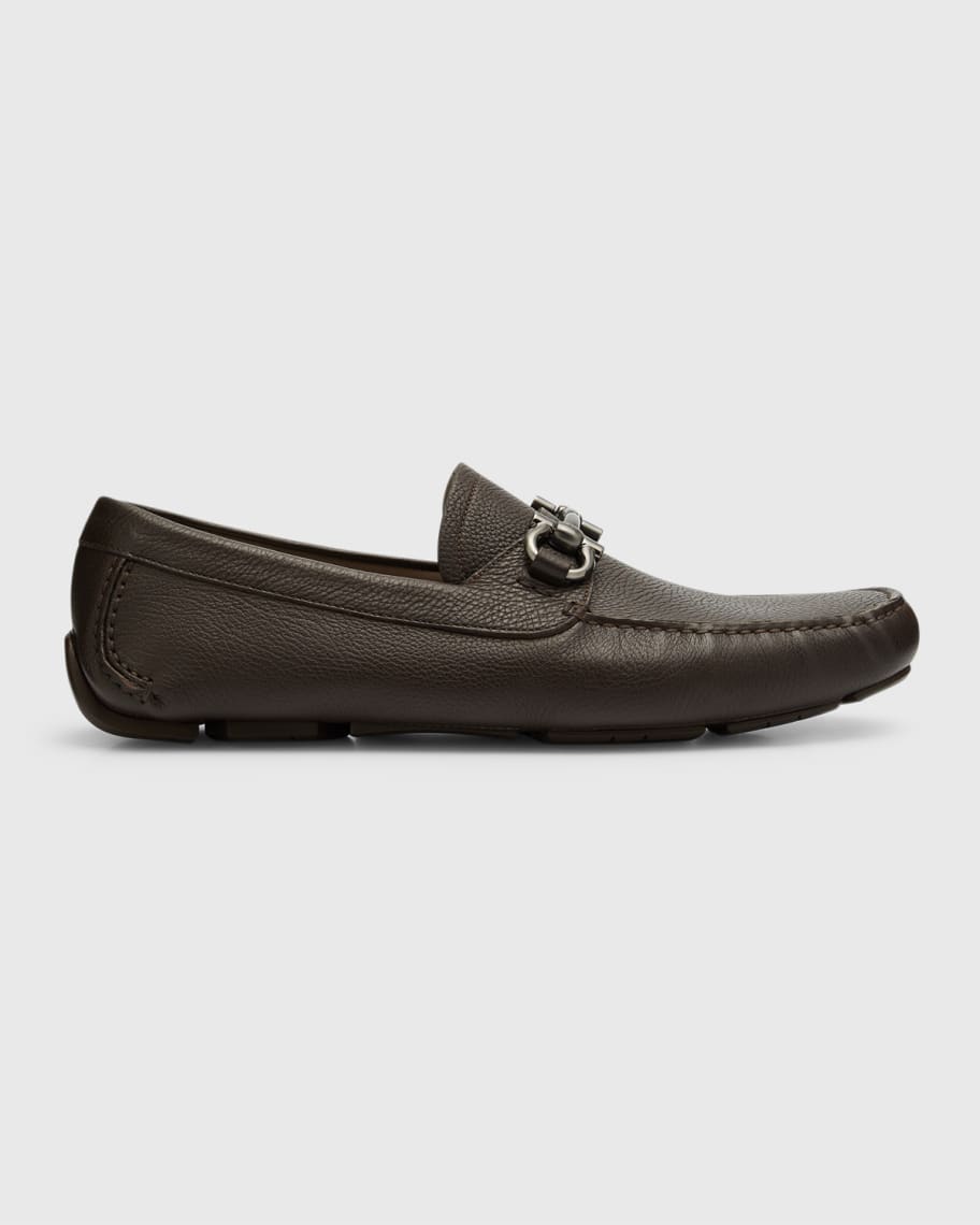 Ferragamo Men's Parigi Gancini Leather Drivers | Neiman Marcus
