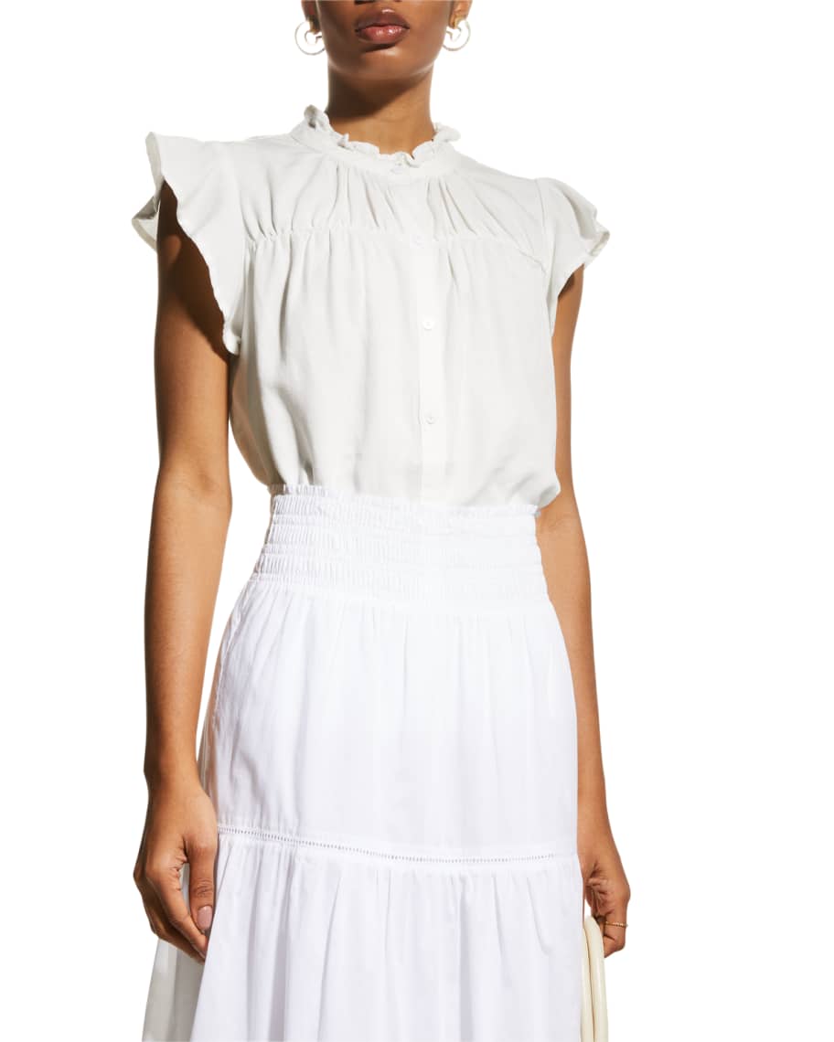 Rails Ruthie Ruffle Cap-Sleeve Top | Neiman Marcus