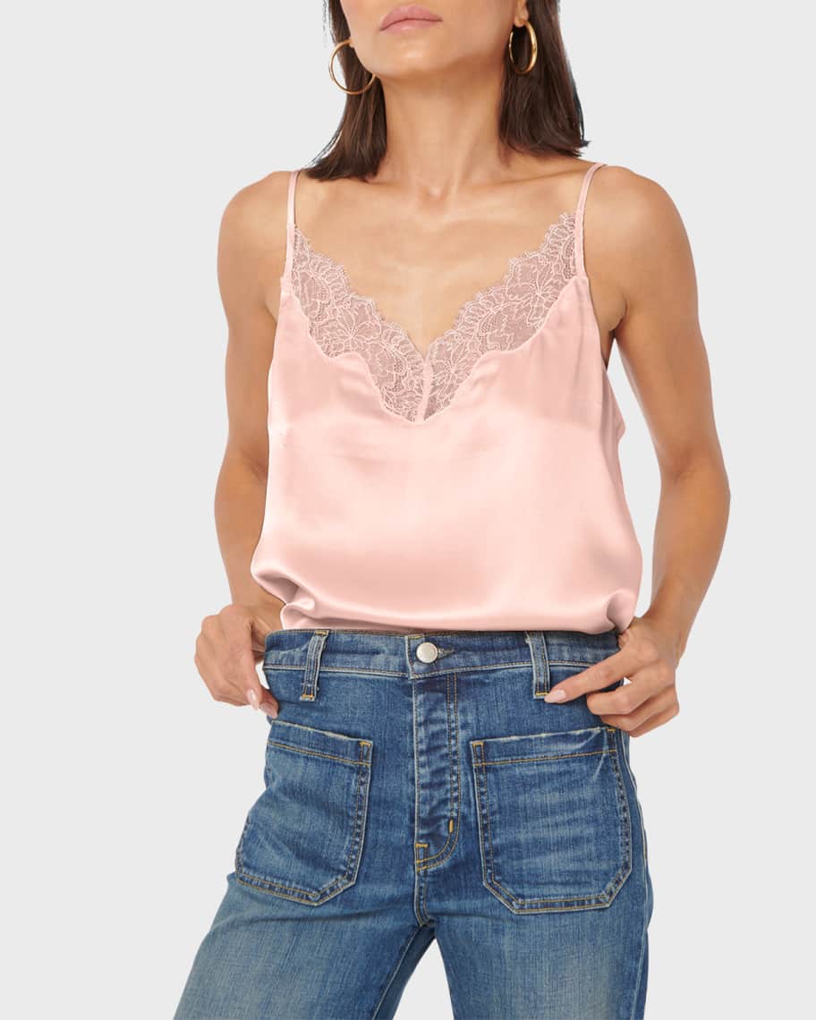 Cami NYC Helen Silk Cami with Lace | Neiman Marcus