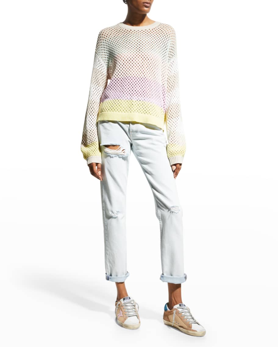 Lisa Todd Stripe Shock Open-Stitch Sweater | Neiman Marcus
