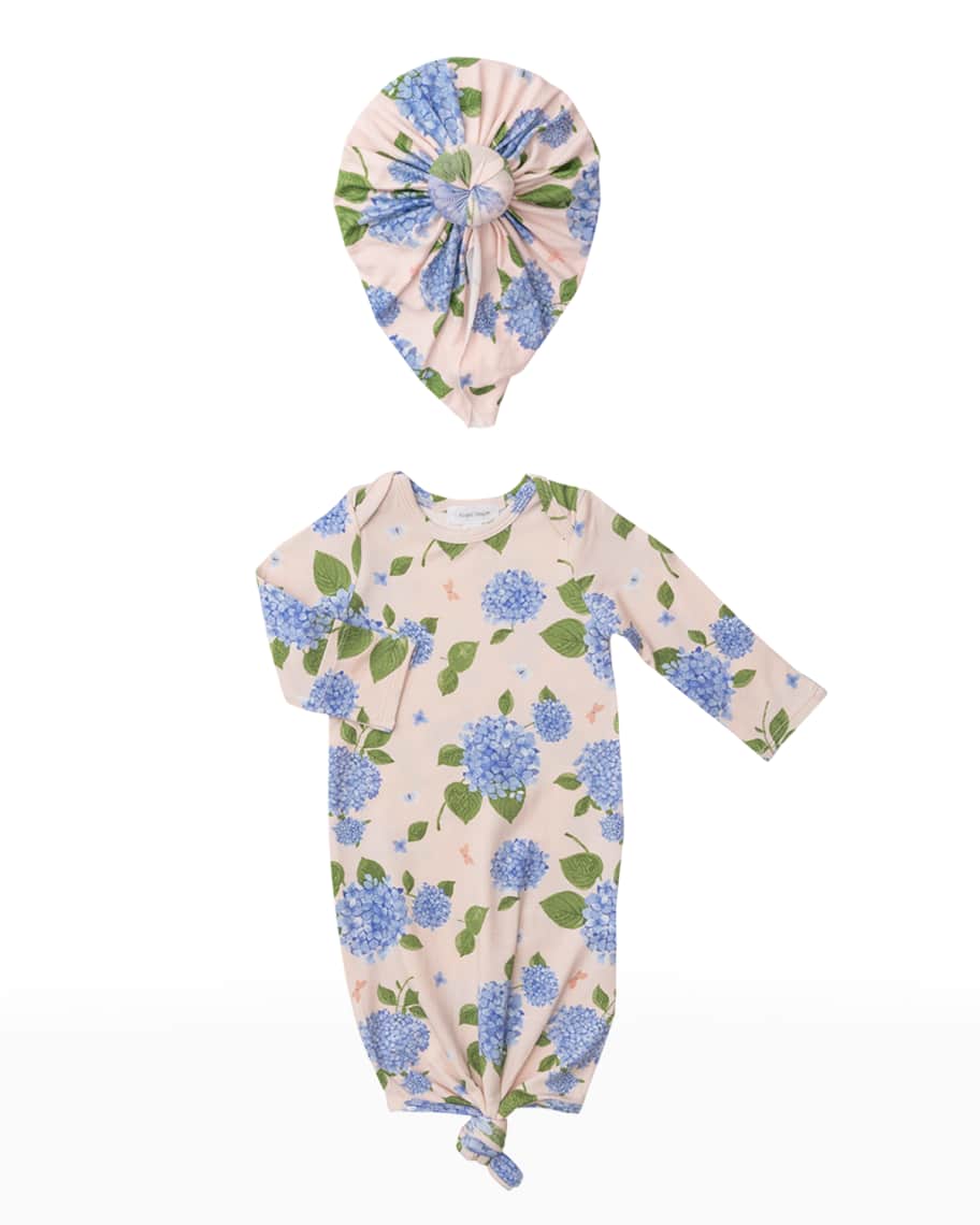 Angel Dear Girl's Hydrangea Knotted Gown w/ Headband, Size Newborn-3M ...