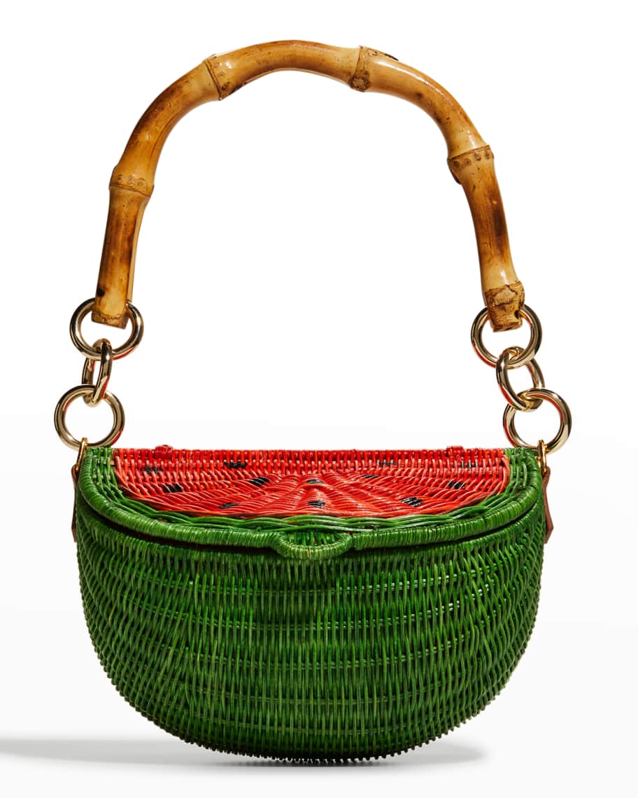 Serpui Fresh Watermelon Basket Wicker Top-Handle Bag | Neiman Marcus