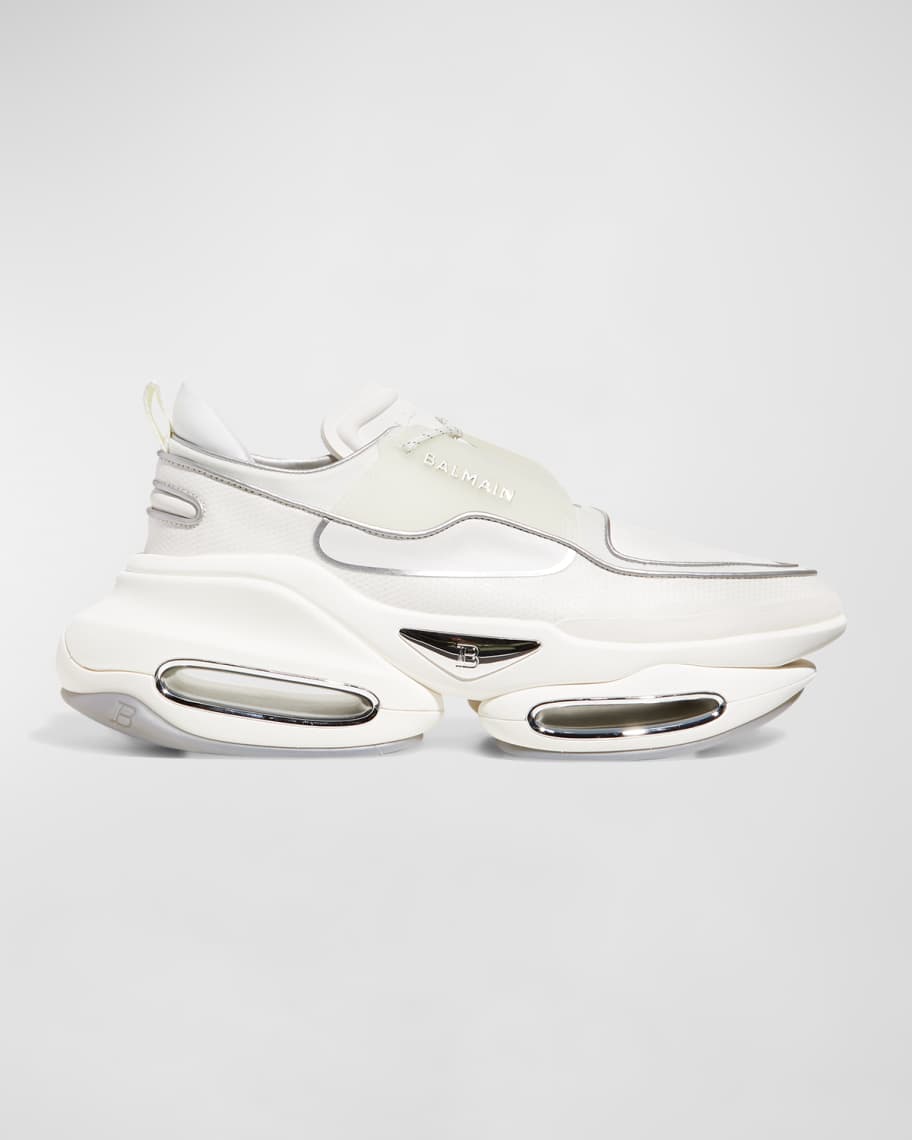 Balmain Men's B-Bold Textile & Leather Athletic Sneakers | Neiman Marcus