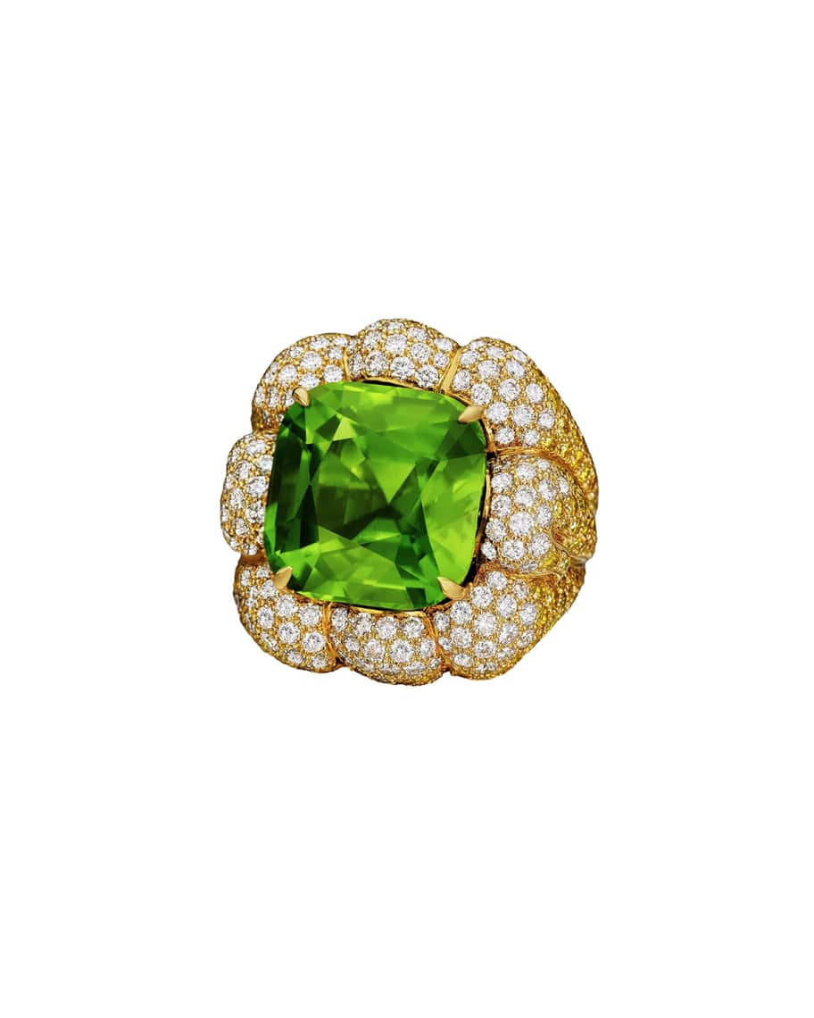 Margot McKinney Jewelry 18k Yellow Gold Peridot and Diamond Statement ...