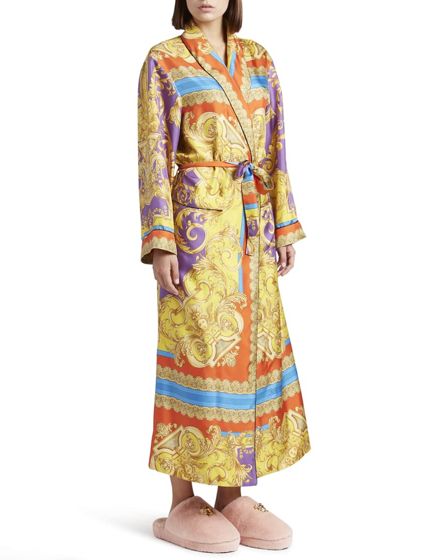 Versace Barocco Goddess Silk Robe | Neiman Marcus