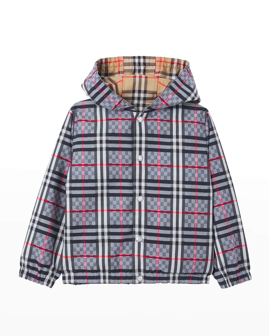 Burberry Boy's Mackenzie Reversible Hooded Jacket, Size 3-14 | Neiman ...