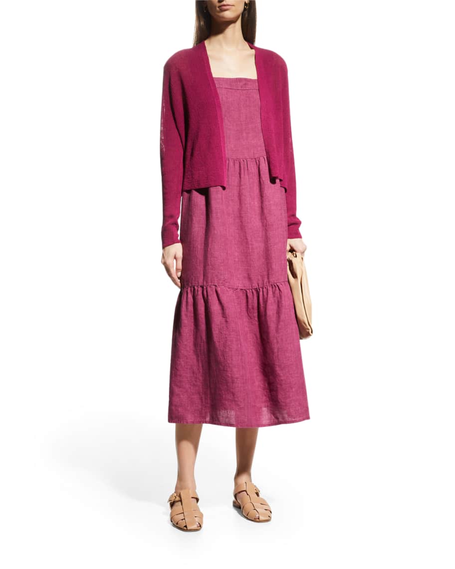 Eileen Fisher Cropped Open-Front Cardigan | Neiman Marcus