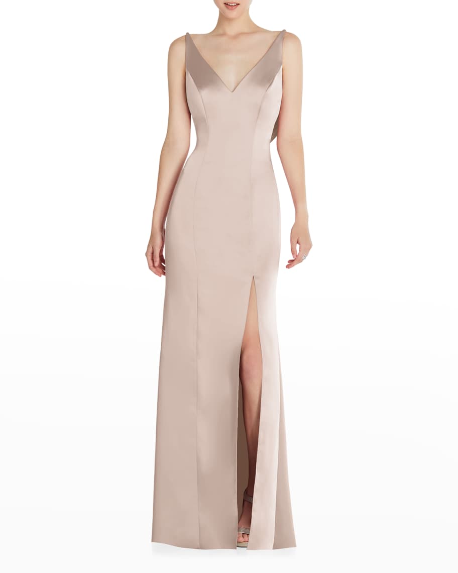After Six Draped Cowl-Back Sleeveless Gown | Neiman Marcus