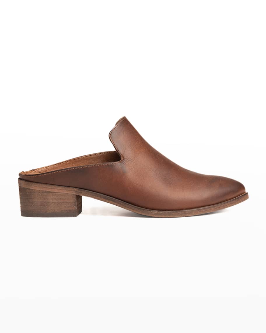 Frye Ray Leather Slide Mules | Neiman Marcus