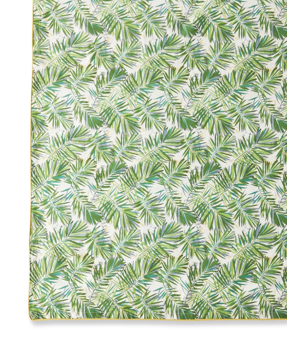 Handprint Frond White Tablecloth 60X60 | Neiman Marcus