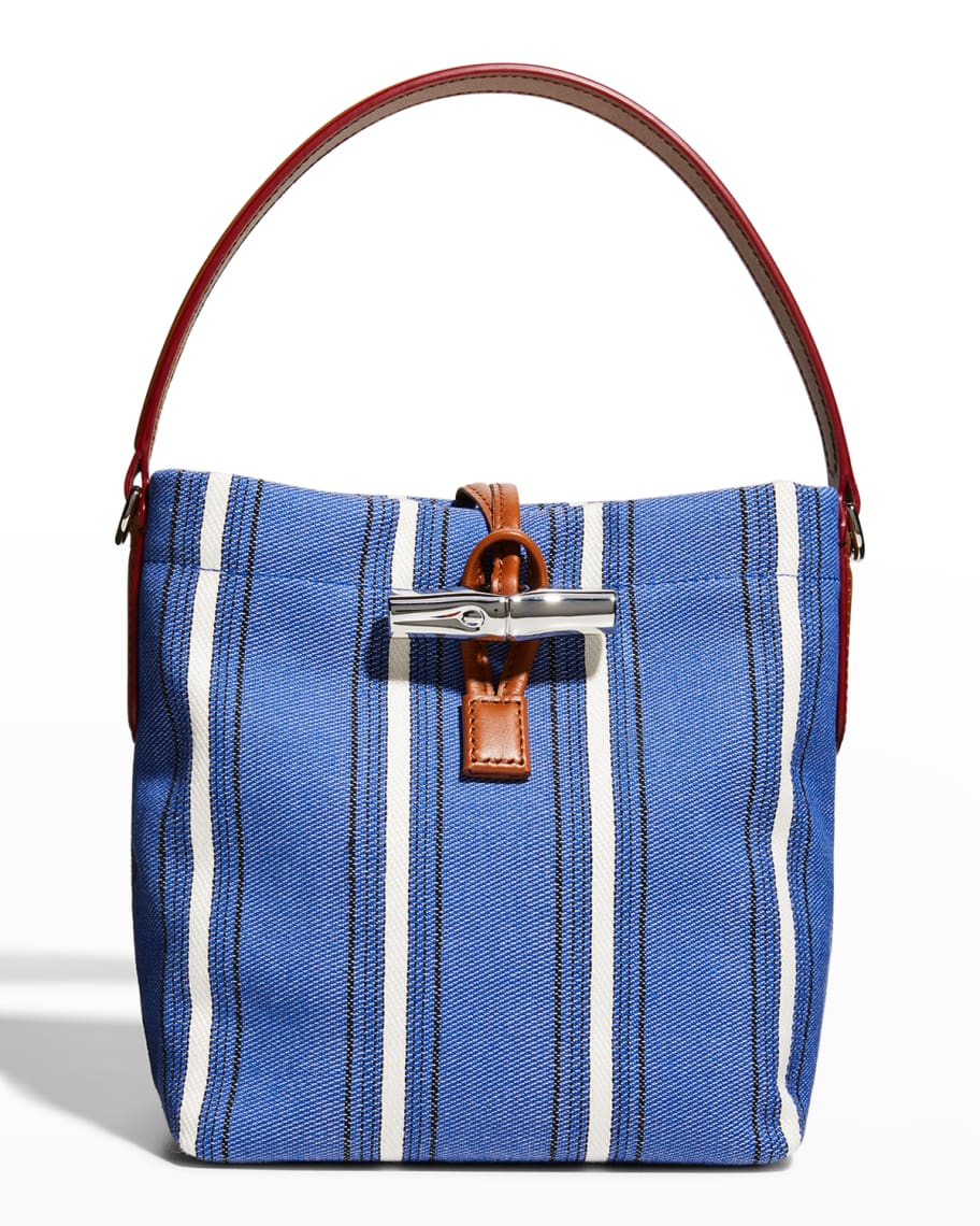 Longchamp Roseau Essential Striped Bucket Bag | Neiman Marcus