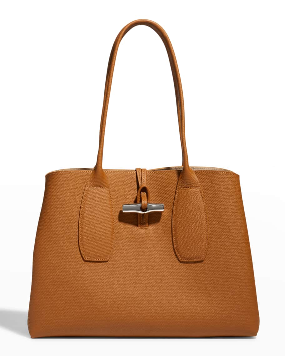 Longchamp Roseau Calf Leather Shoulder Tote Bag | Neiman Marcus