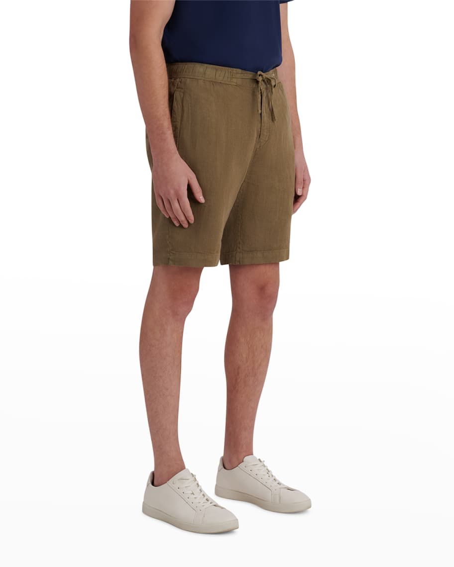 Bugatchi Men's Linen Drawstring Bermuda Shorts | Neiman Marcus