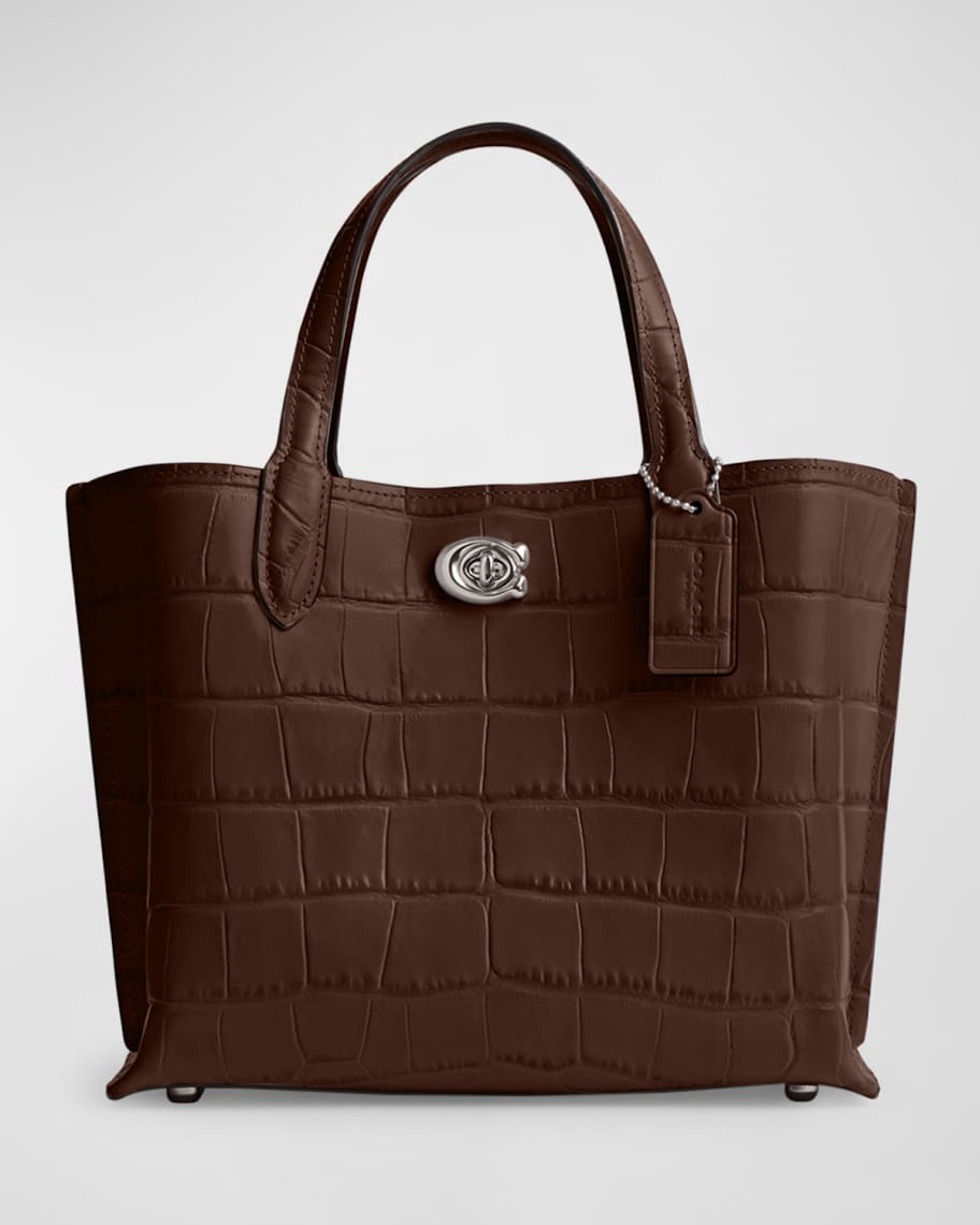 Coach Willow Croc-Embossed Tote Crossbody Bag | Neiman Marcus