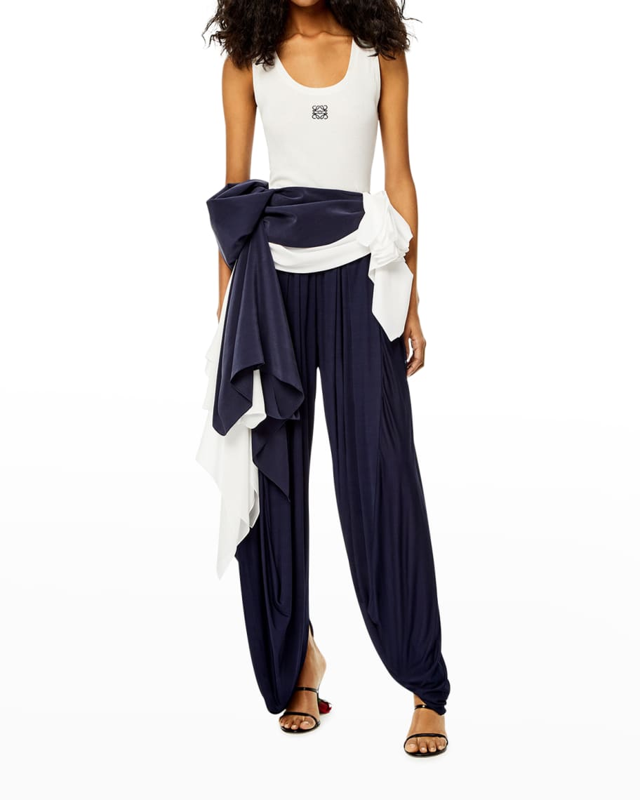 Loewe Draped Silk Peplum Belt | Neiman Marcus