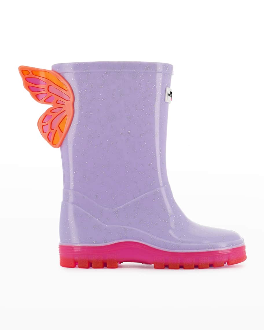 Sophia Webster Girl's Butterfly Welly Glitter Rain Boots, Size Baby ...