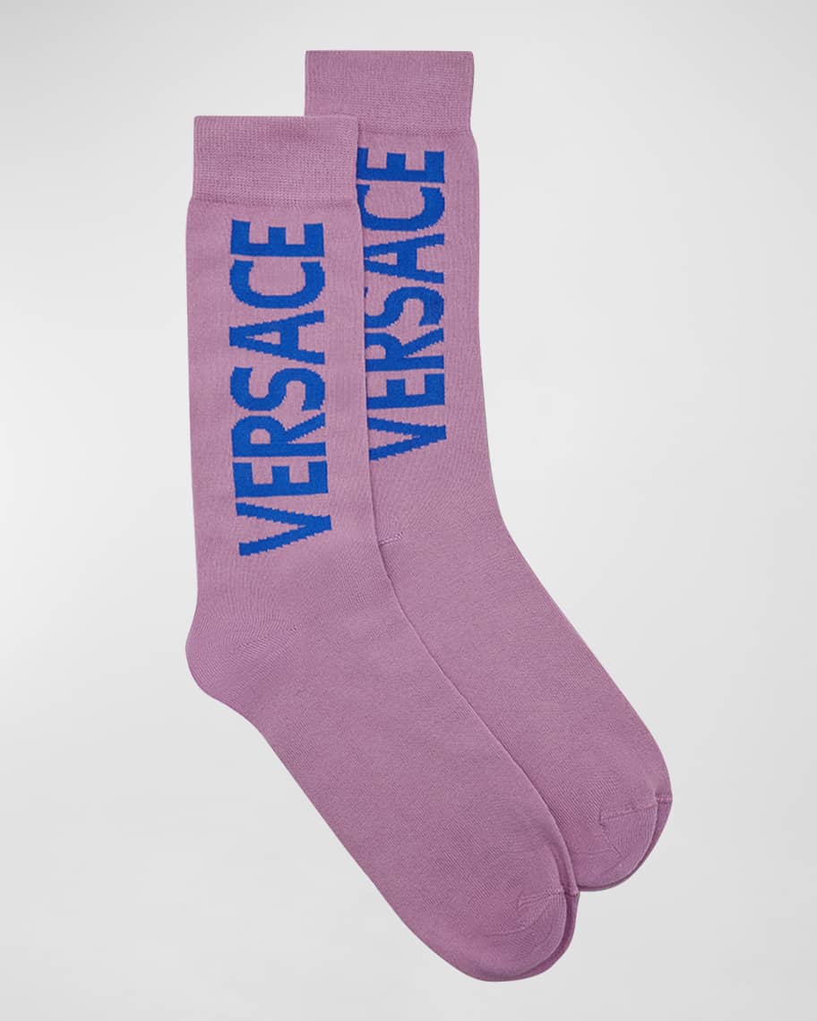 Versace Men's Logo Crew Socks | Neiman Marcus