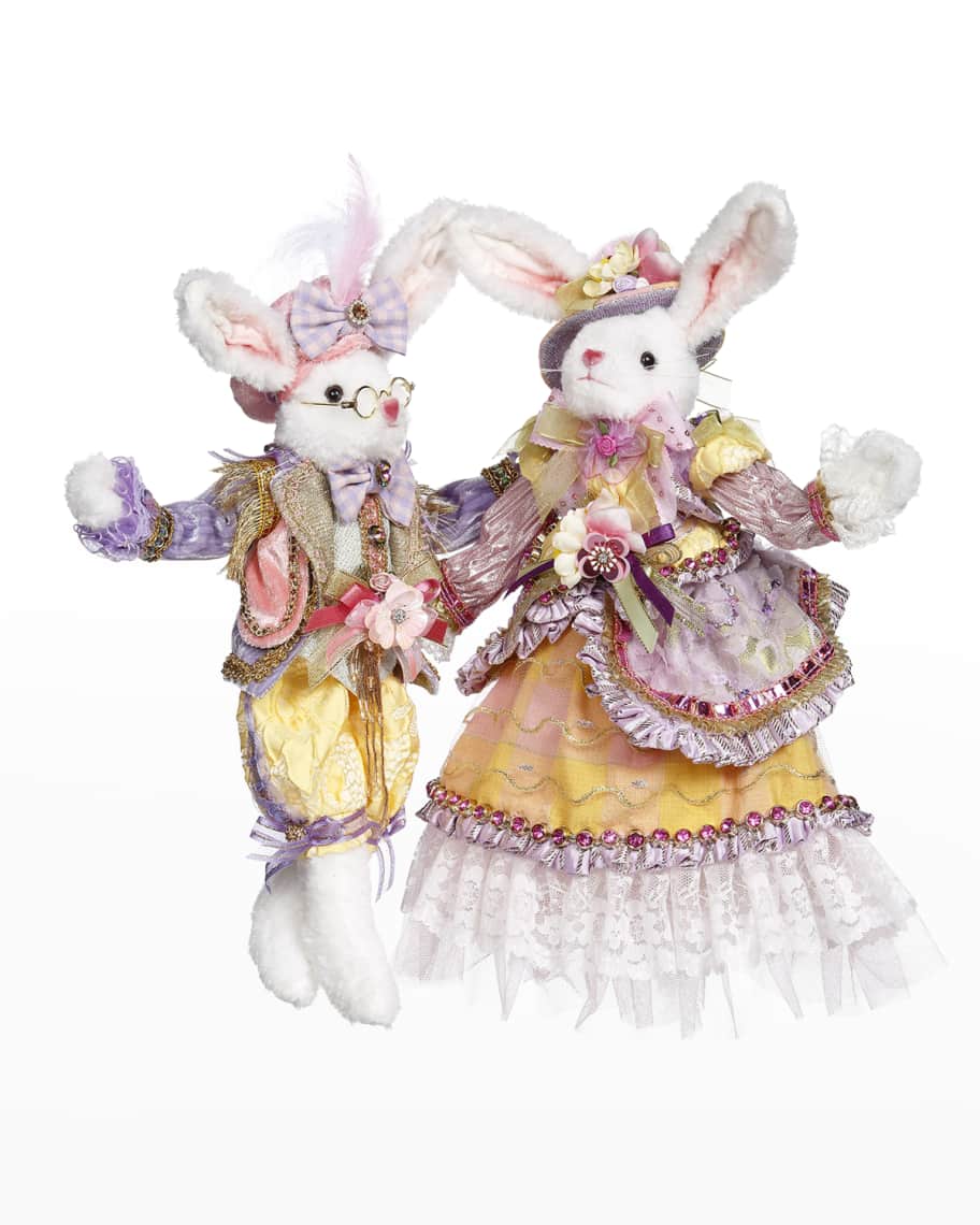 Mark Roberts Mr. & Mrs. Cottontail Rabbit, Small, Set of 2 - 11-13 ...