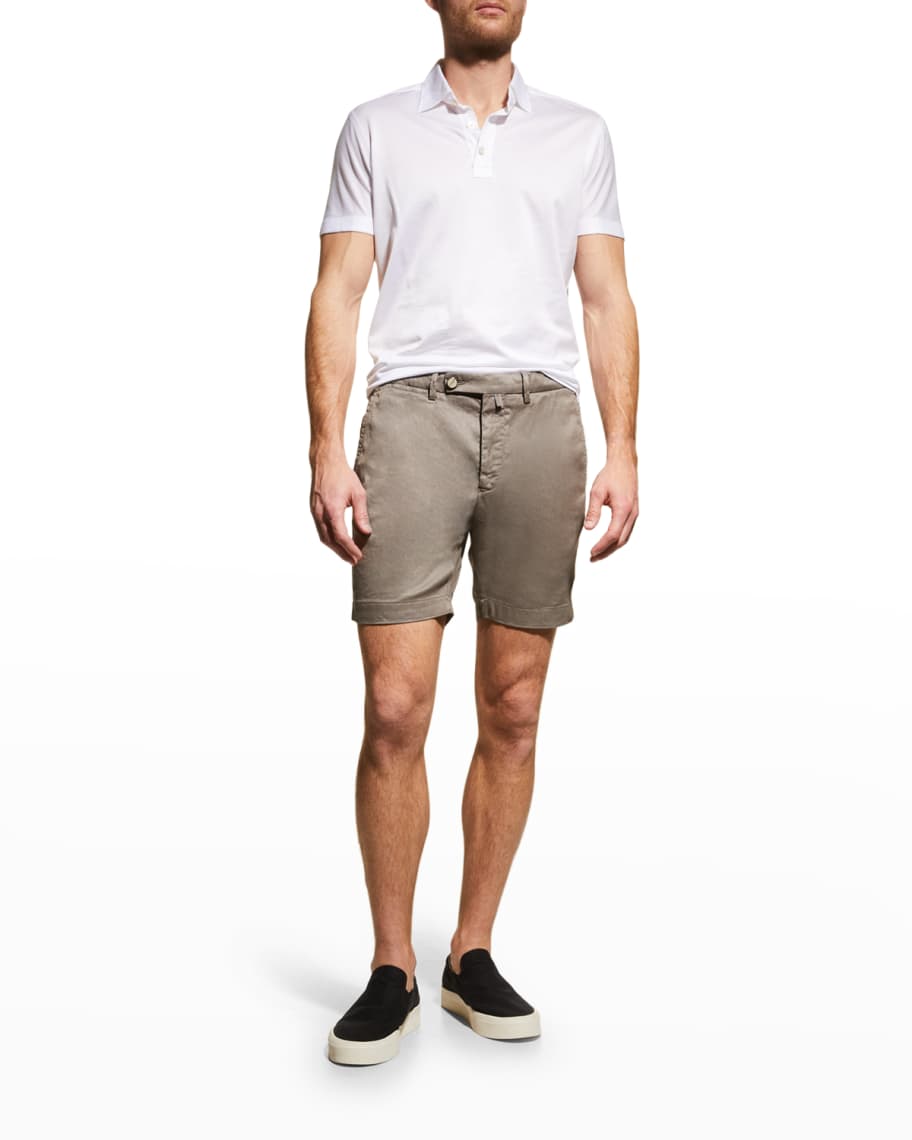 Kiton Men's Linen-Blend Twill Shorts | Neiman Marcus