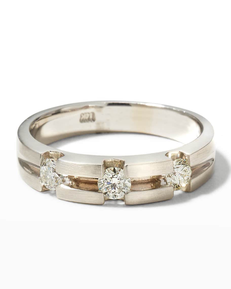 Heera Moti White Gold 3-Round Diamond Ring | Neiman Marcus