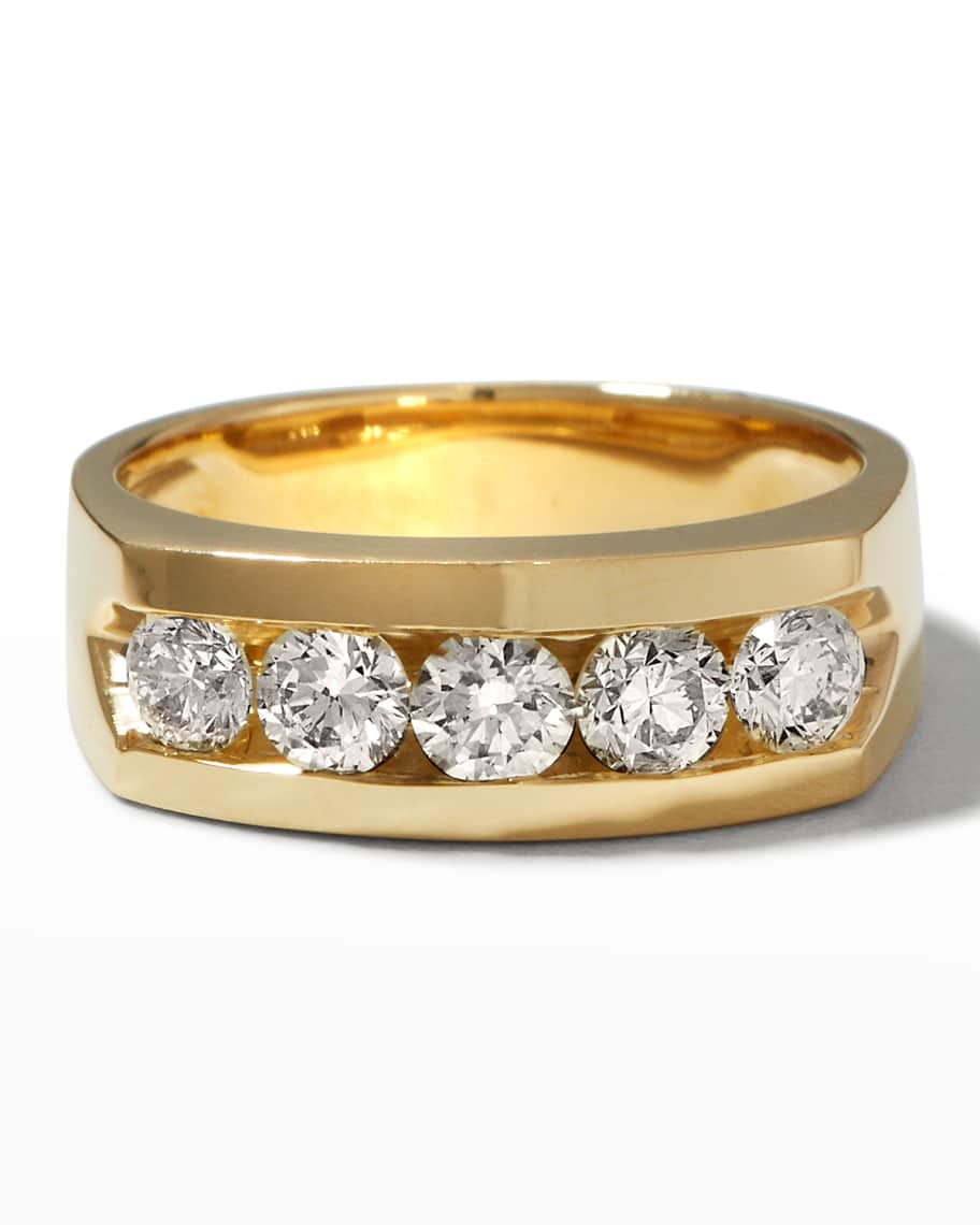 Heera Moti Yellow Gold 5-Round Diamond Ring | Neiman Marcus