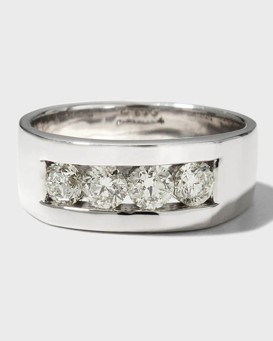 Heera Moti White Gold 4-Round Diamond Polish Ring | Neiman Marcus