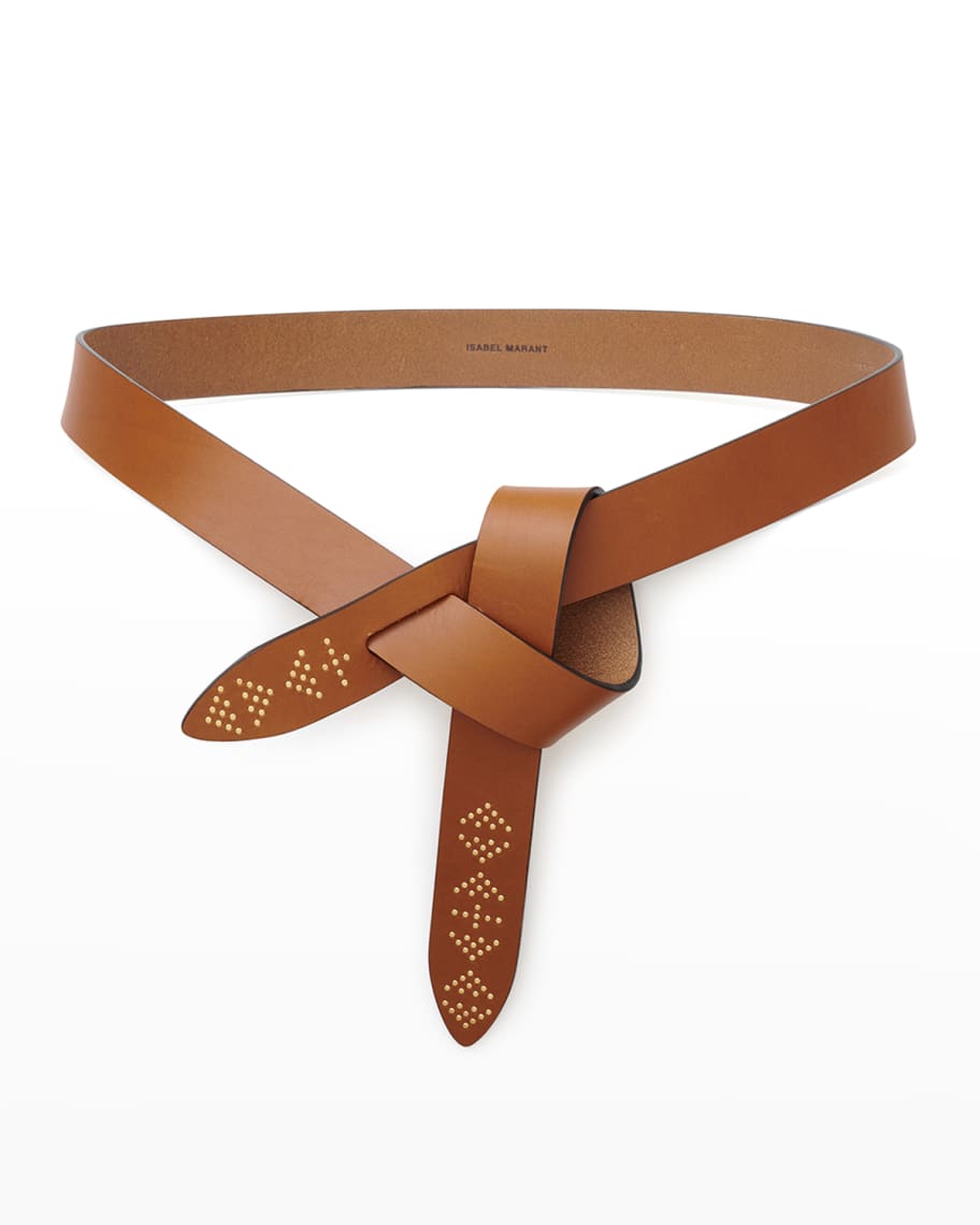 Isabel Marant Lecce Studded Leather Pull-Through Belt | Neiman Marcus