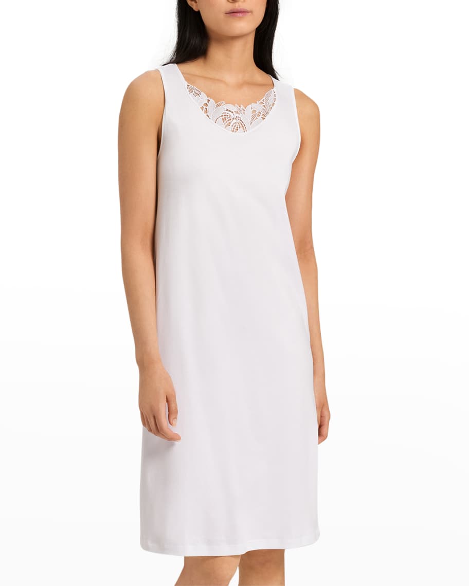 Hanro Felice Embroidered Tank Gown | Neiman Marcus
