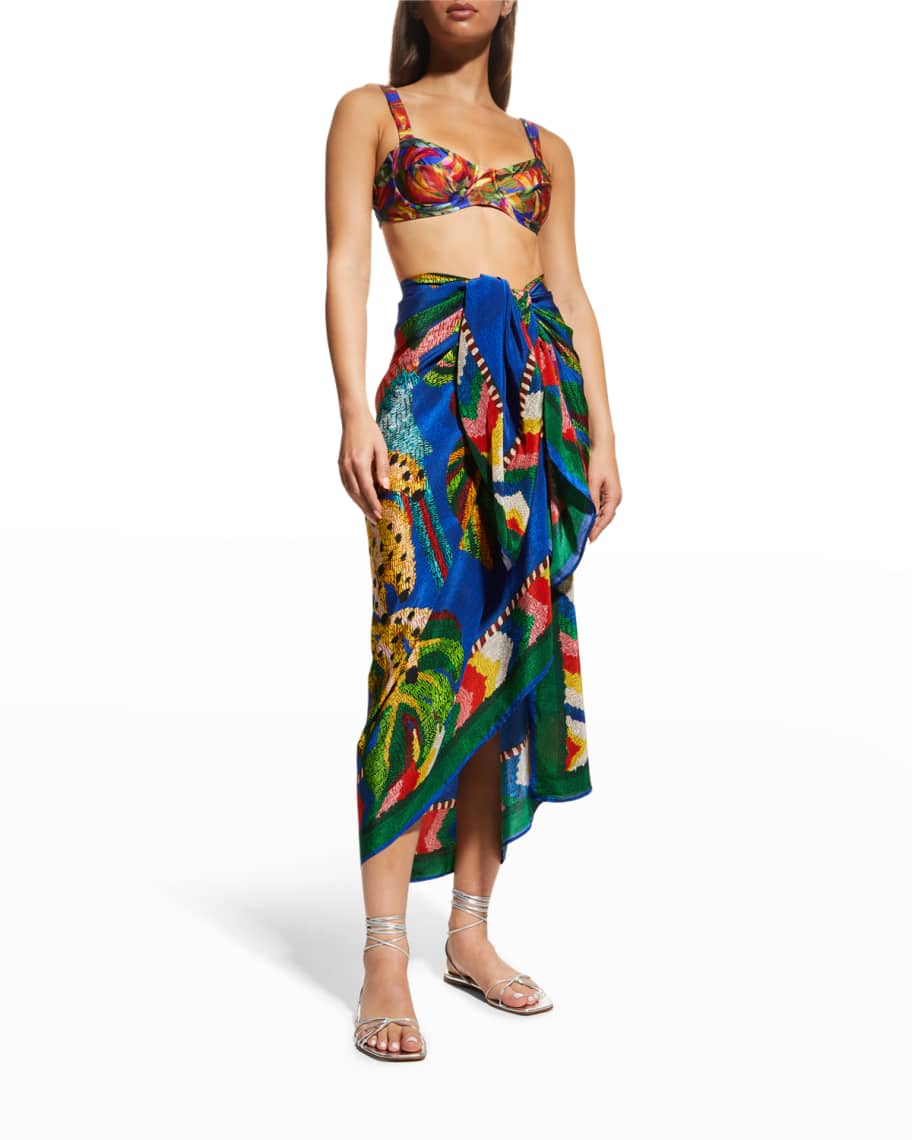 Farm Rio Tropical Scarf Sarong Coverup | Neiman Marcus