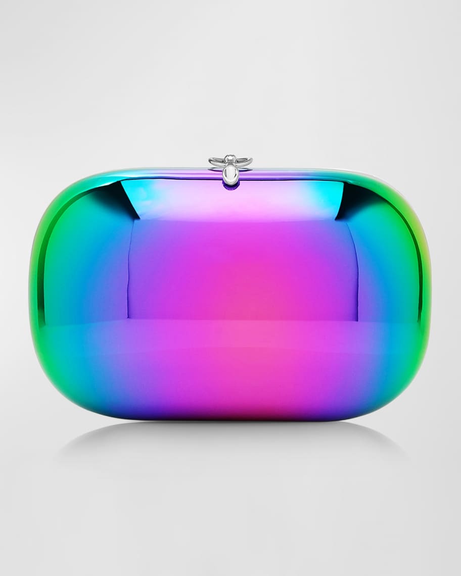 Jeffrey Levinson Elina Plus Chrome-Plated Clutch Bag | Neiman Marcus