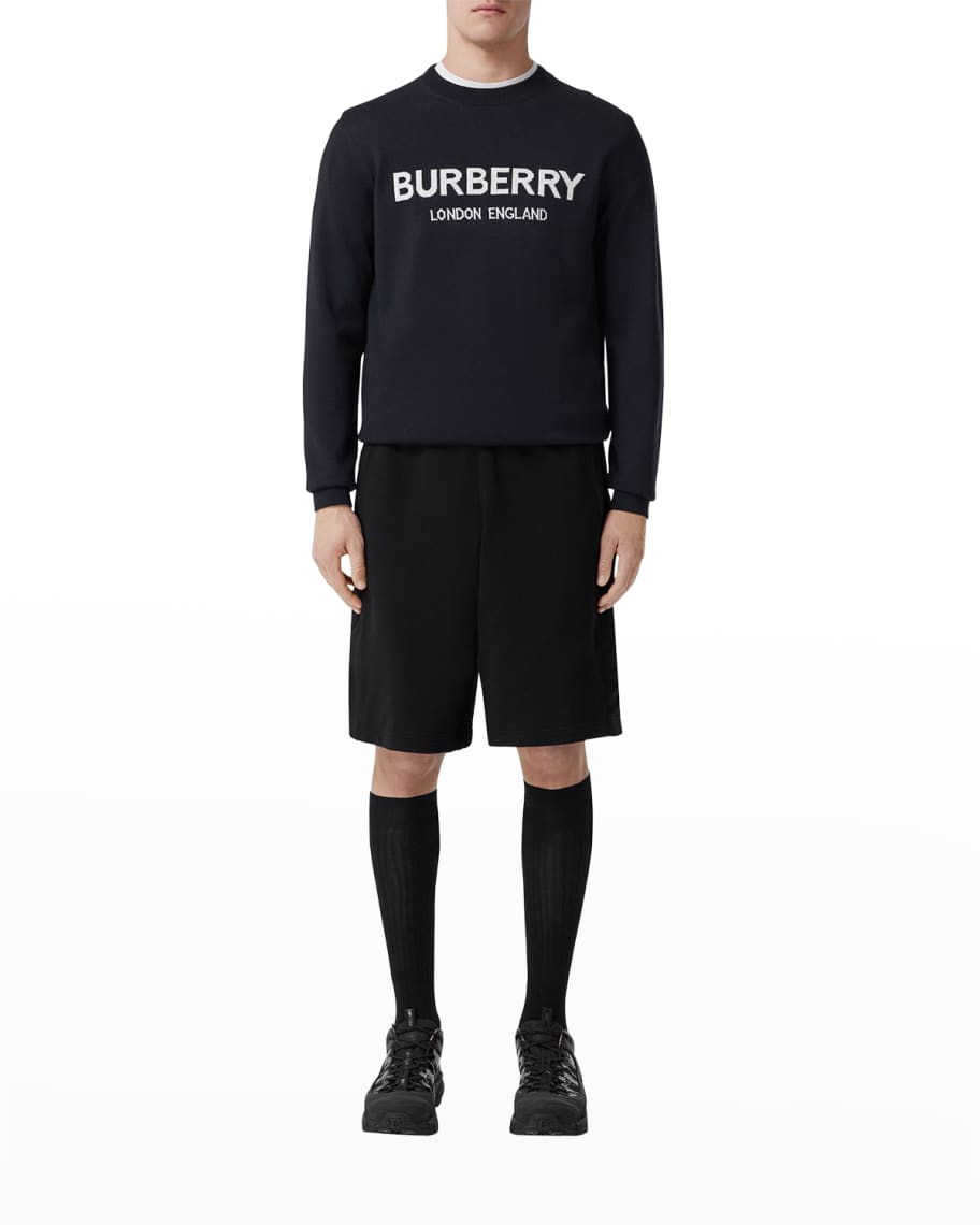 Burberry Men's Fennell Logo Intarsia Sweater | Neiman Marcus