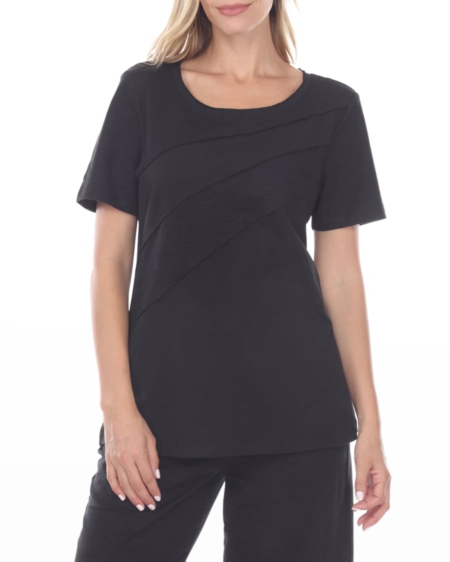 Neon Buddha Infinity Asymmetric-Stitched Top | Neiman Marcus