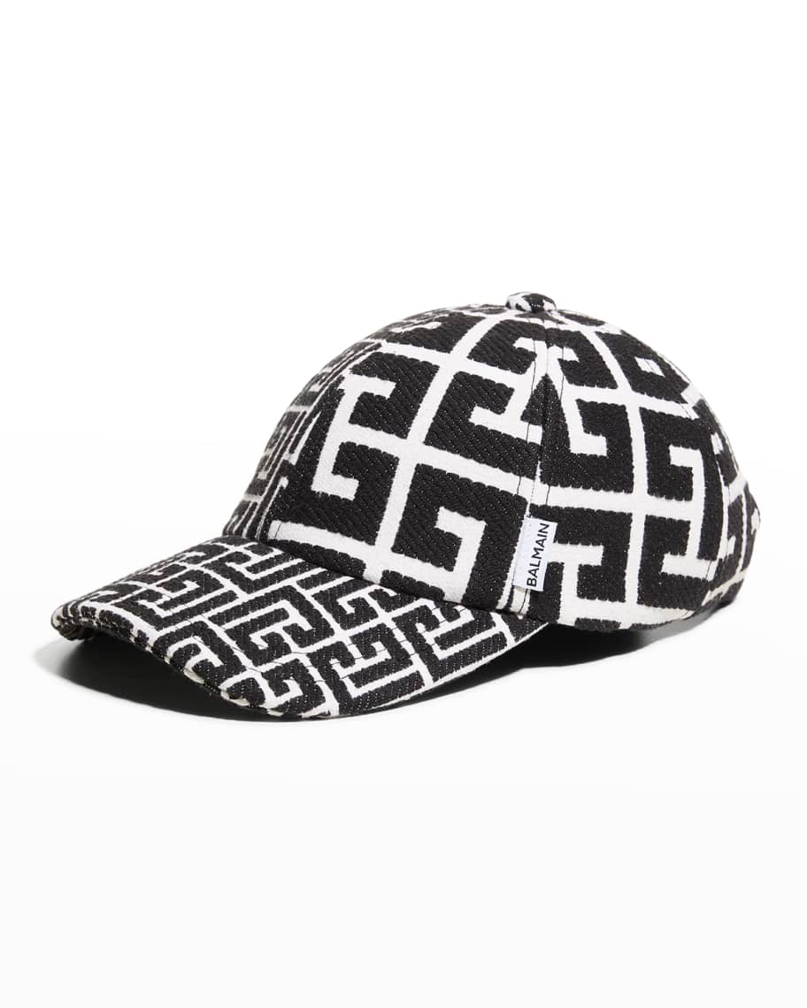 Balmain Men's Mix Monogram Jacquard Baseball Cap | Neiman Marcus
