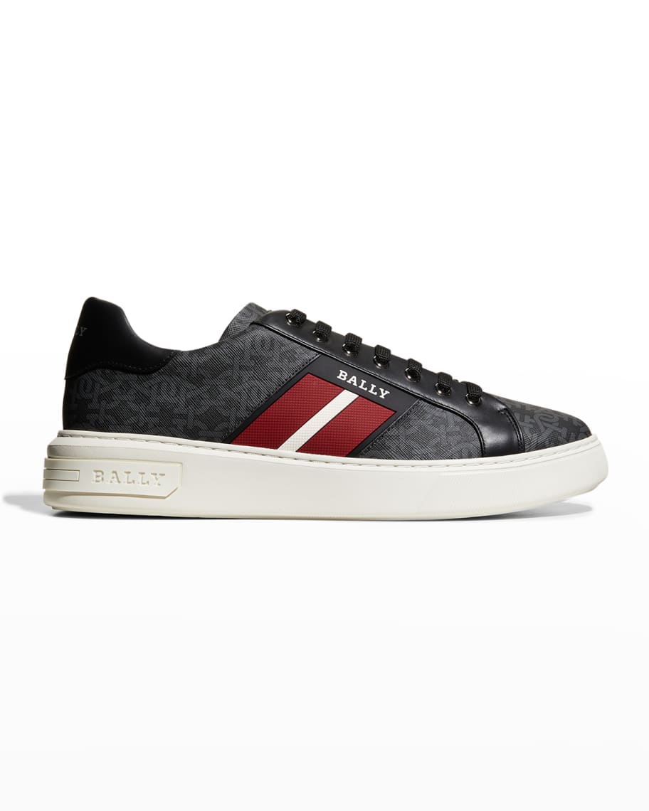 Bally Men's BB-Monogram Leather Low-Top Sneakers | Neiman Marcus
