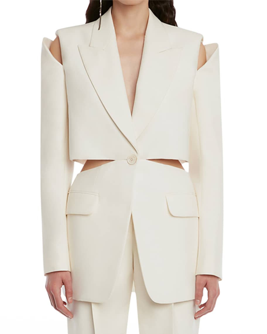 McQueen Slash Cutout Single-Breasted Blazer | Neiman Marcus