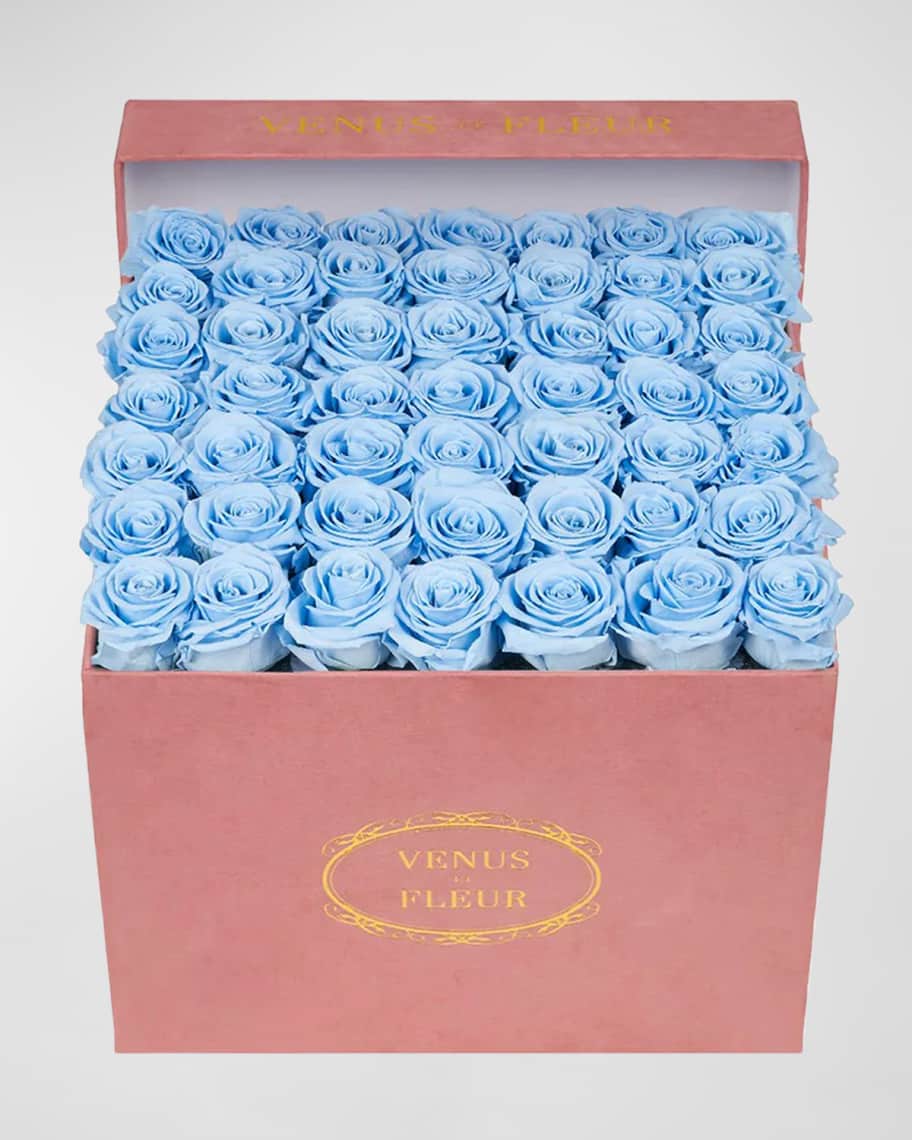 Venus ET Fleur Large Square Pink Suede Bouquet of Roses | Neiman Marcus