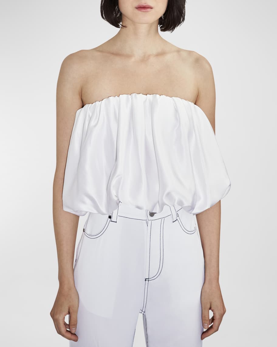 Et Ochs Michelle Strapless Gathered Crop Top | Neiman Marcus
