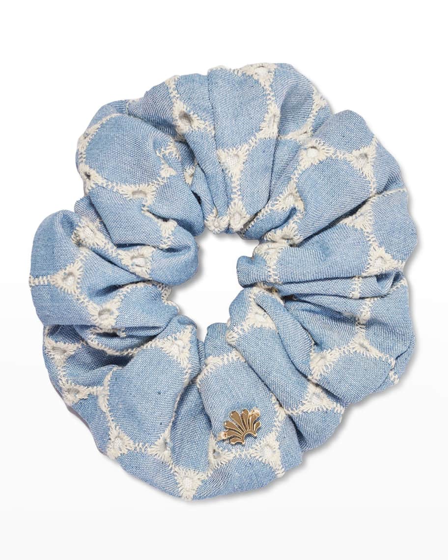 Lele Sadoughi Oversized Eyelet Scrunchie | Neiman Marcus
