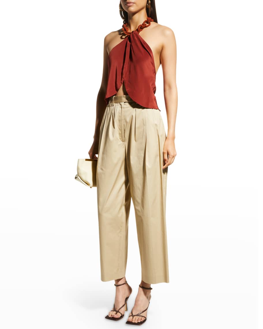 Johanna Ortiz In A Mist Chain-Link Crop Halter Top | Neiman Marcus