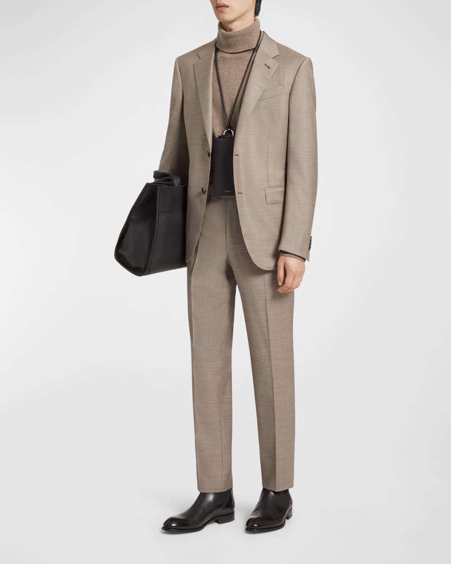 ZEGNA Men's Sharkskin Wool Suit | Neiman Marcus
