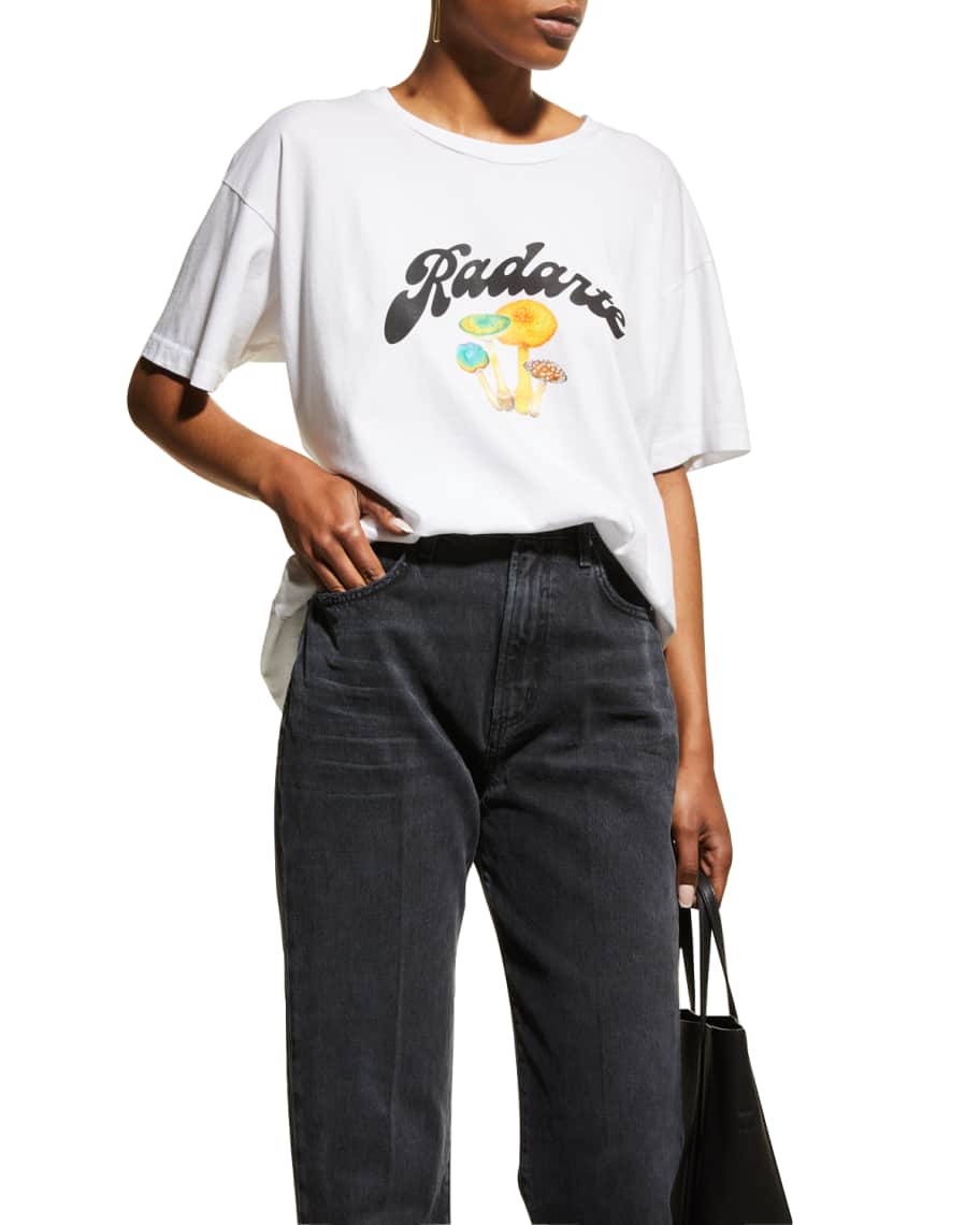 Rodarte Logo Mushroom-Print T-Shirt | Neiman Marcus