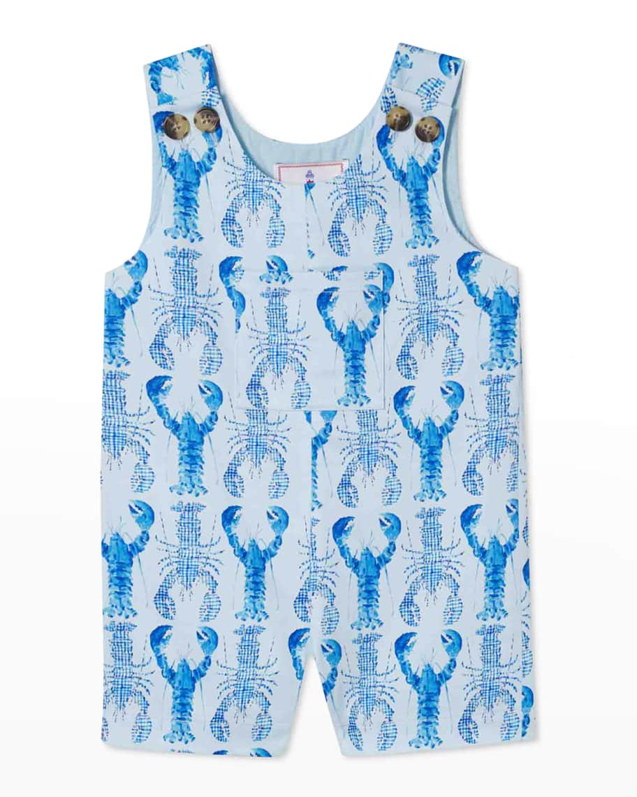 Classic Prep Childrenswear Boy's James Shortalls - Gingham Lobsters ...