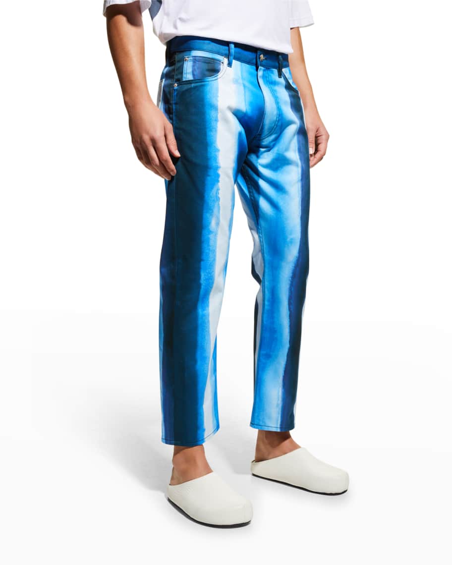 Marni Men's Painted Stripe Straight-Leg Jeans | Neiman Marcus