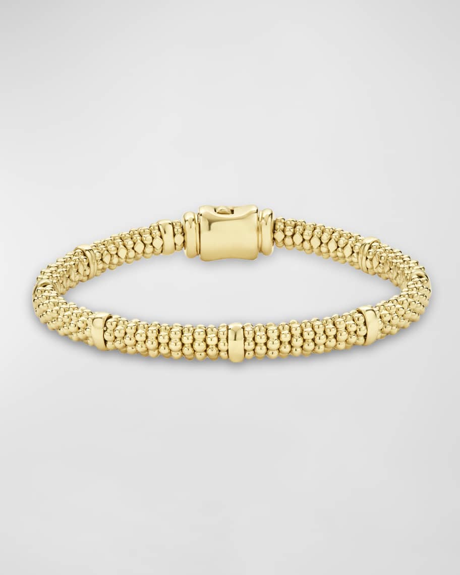 LAGOS 18k Gold Caviar Rope Bracelet, 6mm | Neiman Marcus