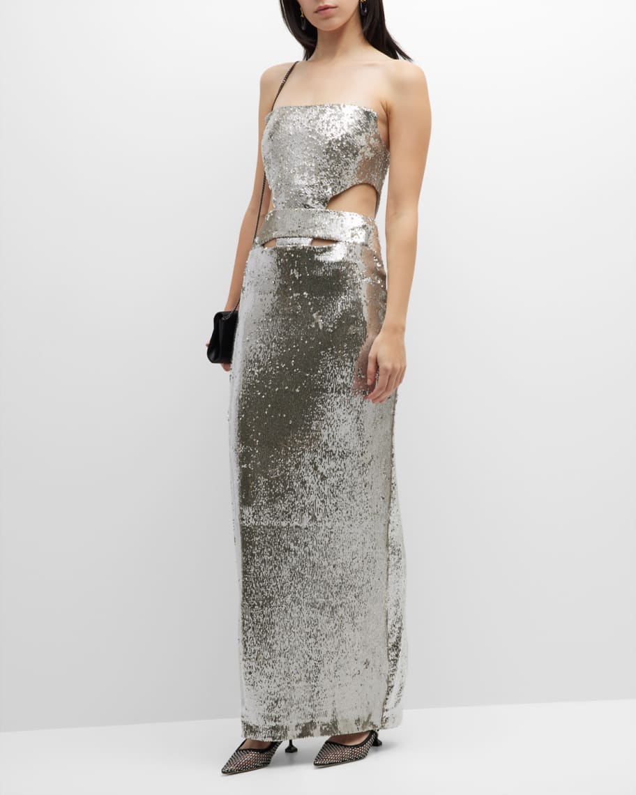 Et Ochs Ava Strapless Sequined Cutout Column Gown | Neiman Marcus