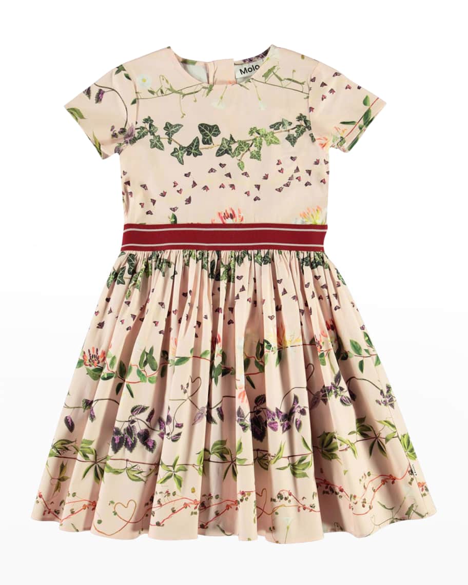 Molo Girl's Candy Botanical Poplin Dress, Size 8-14 | Neiman Marcus